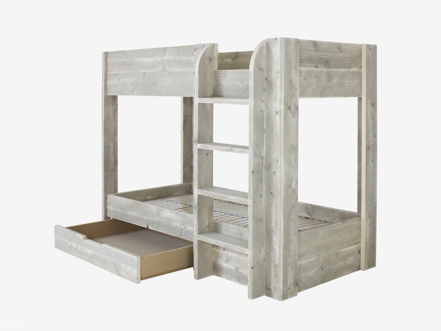 Steigerhouten Stapelbed met lade Tjalle | Steigerhoutenmeubelshop.nl